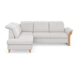 Ecksofa Home Affaire "Dangast L-Form" Sofas Gr. B/H/T: 269cm x 92cm x 200cm, Easy care, Ottomane links, ohne Bett und ohne Bettkasten-ohne Relaxfunktion, silberfarben (silber) Kopfteilverstellung, wahlweise mit motorischer Relaxfunktion