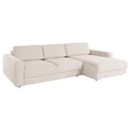 Ecksofa Places of Style "Bloomfield, L-Form" Sofas Gr. B/H/T: 303cm x 84cm x 176cm, Struktur, mega-Recamiere rechts, XXL ohne Sitztiefenverstellung, beige extra tiefe Sitzfläche, wahlweise mit Sitztiefenverstellung