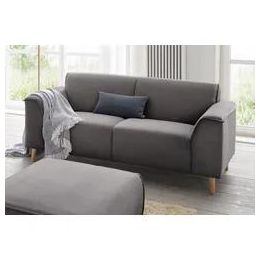 2-Sitzer Andas "Janek" Sofas Gr. B/H/T: 178cm x 81cm x 90cm, Struktur fein, ohne Funktion, schwarz (pepper) mit Federkern und Keder in scandinavischem Design