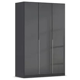 Drehtürenschrank Rauch "Kleiderschrank Kleiderschränke Schrank Garderobe AGORDO mit Glasfront" Schränke Gr. B/H/T: 136 cm x 210 cm x 54 cm, 3 St., grau (graumetallic) durchdachte Innenausstattung, in 6 Breiten und 2 Höhen MADE IN GERMANY