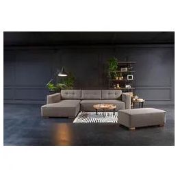 Ecksofa Tom Tailor HOME "HEAVEN CHIC XL" Sofas Gr. B/H/T: 302cm x 85cm x 221cm, Struktur fein TBO, Recamiere links, ohne Bettfunktion-ohne Bettkasten, braun (soft tbo 22) aus der COLORS COLLECTION, wahlweise mit Bettfunktion & Bettkasten