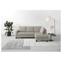 Ecksofa Home Affaire "Summer L-Form" Sofas Gr. B/H/T: 236 cm x 91 cm x 170 cm, Feincord, Ottomane rechts, mit Bettfunktion-mit Bettkasten-ohne Federkern, grau (steel) mit Ottomane, oder ohne Bettfunktion und Bettkasten, Cord-Bezug