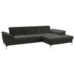 Sit & More Ecksofa SIT&MORE "Scorpio L-Form" Sofas Gr. B/H/T: 311 cm x 85 cm x 181 cm, Struktur fein, mega-Recamiere rechts, mit Sitztiefenverstellung-mit Kopfteilverstellung, grau (anthrazit) inklusive Sitztiefenverstellung, wahlweise mit Kopfverstellung