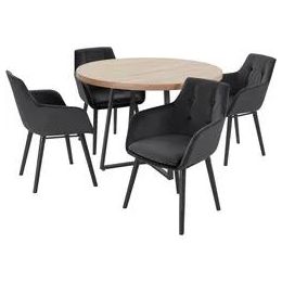 Essgruppe Home Affaire Sitzmöbel-Sets schwarz (eiche/black) mit 4 Stühle