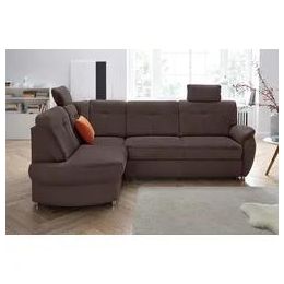 Sit & More Ecksofa SIT&MORE "Sonoma L-Form" Sofas Gr. B/H/T: 246 cm x 91 cm x 176 cm, Luxus-Microfaser ALTARA NUBUCK, Ottomane links, ohne Bettfunktion, braun wahlweise mit Bettfunktion und Bettkasten