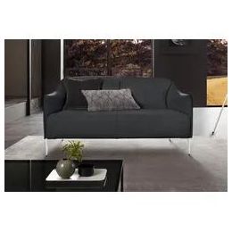 2-Sitzer W.Schillig "sally" Sofas Gr. B/H/T: 154cm x 78cm x 84cm, Longlife Xtra-Leder Z59, schwarz (schwarz z59) mit Metallfüßen in Chrom glänzend, Breite 154 cm