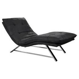 Relaxliege W.Schillig "daily dreams", grau (anthrazit s37), B:75cm H:91cm T:170cm, Stoff S37 (100% Polyester), Sofas, in Waffelkissen-Optik, wahlweise mit Motor, Kufengestell, in 2 Breiten