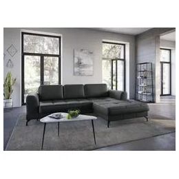 Sit & More Ecksofa SIT&MORE "Bendigo L-Form" Sofas Gr. B/H/T: 284 cm x 84 cm x 175 cm, NaturLEDER, mega-Recamiere rechts, mit schwarzem Nickelfuß, schwarz inklusive Sitztiefenverstellung, Bodenfreiheit 12 cm, in 2 Fußfarben