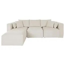 Guido Maria Kretschmer Home & Living Ecksofa GUIDO MARIA KRETSCHMER HOME & LIVING "Comfine L-Form" Sofas Gr. B/H/T: 280cm x 75cm x 182cm, Fellimitat, Ottomane links, beige (cream) zusammengesetzt aus Modulen, 3 Bezugsqualitäten und viele Farben