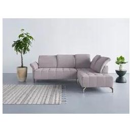 Ecksofa Inosign "Fresh L-Form" Sofas Gr. B/H/T: 260cm x 79cm x 220cm, Luxus-Microfaser ALTARA NUBUCK, Ottomane rechts, ohne Armteilverstellung-ohne Kopfteilverstellung, grau (anthrazit) Federkern, wahlweise Kopfteilverstellung und motorischer Vorziehsitz