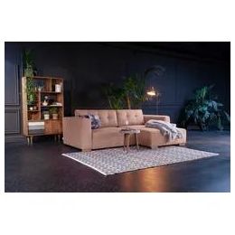 Ecksofa Tom Tailor HOME "HEAVEN CHIC S" Sofas Gr. B/H/T: 242cm x 85cm x 162cm, Struktur grob TCU, Recamiere rechts, ohne Bettfunktion-ohne Bettkasten, rosa (light rose tcu 27) aus der COLORS COLLECTION, wahlweise mit Bettfunktion & Bettkasten