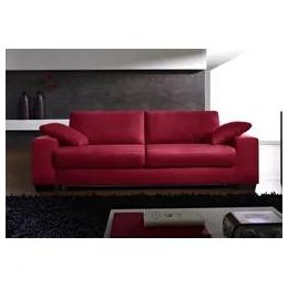 Schlafsofa Bali "Norwalk" Sofas Gr. 140cm x 200cm, Struktur fein, Premium: Ergoflex Lattenrost mit Gelformmatratze, rot (dunkelrot) Dauerschlaffunktion, mit Unterfederung Lattenrost und Matratze