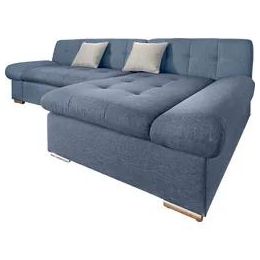 Ecksofa Trendmanufaktur "Reggae II, L-Form" Sofas Gr. B/H/T: 237cm x 78cm x 156cm, Struktur fein, Recamiere rechts, mit Bettfunktion, blau (hellblau) wahlweise mit Bettfunktion