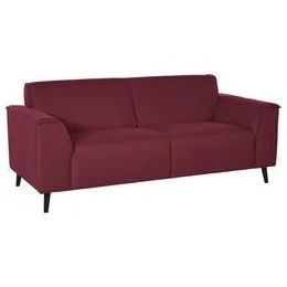 2,5-Sitzer DOMO collection "Amora" Sofas Gr. B/H/T: 193cm x 81cm x 90cm, Struktur fein, Mit Federkern, rot (bordeaux) mit Federkern