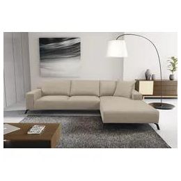 Ecksofa WERK2 "Faro L-Form" Sofas Gr. B/H/T: 315cm x 67cm x 188cm, Samtoptik, Recamiere rechts, beige XXL Design Ecksofa mit hohem Komfort in trendigem Cord & Samtvelours