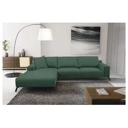 Ecksofa WERK2 "Faro L-Form" Sofas Gr. B/H/T: 315cm x 67cm x 188cm, Samtoptik, Recamiere links, blau (petrol) XXL Design Ecksofa mit hohem Komfort in trendigem Cord & Samtvelours