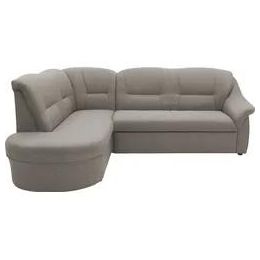 Ecksofa DOMO collection "Faenza L-Form" Sofas Gr. B/H/T: 232cm x 88cm x 176cm, Feinstruktur, Ottomane links, mit Bettfunktion, grau (stone) DOMO collection Ecksofa, mit Ottomane, wahlweise Bettfunktion