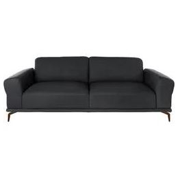 2,5-Sitzer W.Schillig "montanaa" Sofas Gr. B/H/T: 232cm x 78cm x 94cm, Longlife Xtra-Leder Z59, schwarz (schwarz z59) mit Metallfüßen in Bronze pulverbeschichtet, Breite 232 cm