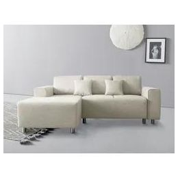 Guido Maria Kretschmer Home & Living Ecksofa GUIDO MARIA KRETSCHMER HOME & LIVING "Györ" Sofas Gr. B/H/T: 235cm x 88cm x 160cm, Struktur, Recamiere links, mit Bettfunktion-mit Bettkasten, beige (creme) L-Form, wahlweise mit Bettfunktion und Bettkasten incl. 2 Zierkissen