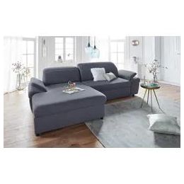 Ecksofa exxpo - SOFA FASHION "Kyoto, inkl. Kopfteil- und Armteilverstellung, hoher Sitzkomfort" Sofas Gr. B/H/T: 278cm x 98cm x 165cm, Struktur, Recamiere links, Ohne Bettfunktion, grau wahlweise mit Bettfunktion und Bettkasten, hochwertige Bezüge, L-Form