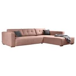 Ecksofa Tom Tailor HOME "HEAVEN CHIC XL" Sofas Gr. B/H/T: 302cm x 85cm x 221cm, Struktur grob TCU, Recamiere rechts, ohne Bettfunktion-ohne Bettkasten, rosa (light rose tcu 27) aus der COLORS COLLECTION, wahlweise mit Bettfunktion & Bettkasten