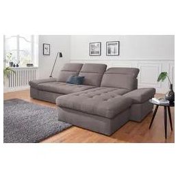 Sit & More Ecksofa SIT & MORE "Stardust L-Form", grau (hellgrau), B:302cm H:77cm T:189cm, Struktur (100% Polyester), Struktur fein (95% Polyester, 5% Polyamid), Sofas, wahlweise mit Bettfunktion und Bettkasten