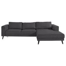 Ecksofa Inosign "Lumber Jack, L-Form" Sofas Gr. B/H/T: 280cm x 85cm x 167cm, Struktur grob, Recamiere rechts, mit Schlaffunktion und Bettkasten, schwarz (obsidian) in moderner Optik