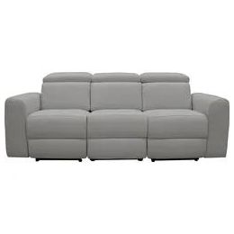 3-Sitzer Home Affaire "Sentrano" Sofas Gr. B/H/T: 209cm x 82cm x 98cm, Struktur fein, mit motorischer Relaxfunktion-mit USB-Anschluss, grau (hellgrau) auch mit elektrischer Funktion USB-Anschluß, in 4 Bezugsvarianten