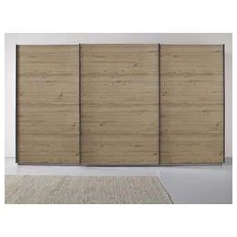 Schwebetürenschrank Rauch "Kleiderschrank Schrank Garderobe TOPSELLER OTELI inkl. Inneneinteilung" Schränke Gr. B/H/T: 360 cm x 210 cm x 62 cm, braun (eiche artisan) mit 3 Innenschubladen sowie zusätzlichen Einlegeböden MADE IN GERMANY