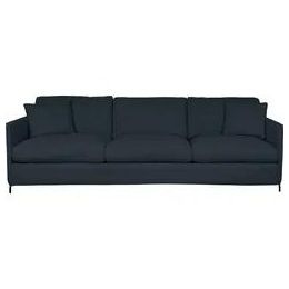 3,5-Sitzer furninova "Petito" Sofas Gr. B/H/T: 248 cm x 82 cm x 102 cm, Struktur, ohne Bettfunktion, blau (dark blue) abnehmbarer Hussenbezug, alle Kissen mit Federn gefüllt, 2 Zierkissen