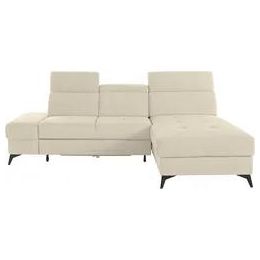 Ecksofa Inosign "Cardiz L-Form" Sofas Gr. B/H/T: 246 cm x 83 cm x 173 cm, Luxus-Microfaser Paris, Recamiere rechts, mit manuellem Vorziehsitz-mit Bettkasten, beige (creme) inkl.Kopfteilverstellung und Federkern wahlweise mit Bettfunktion