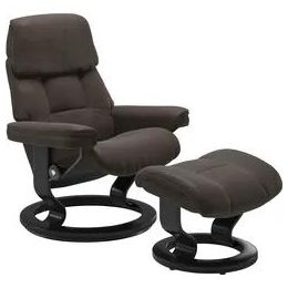 Relaxsessel stressless "Ruby", braun (braun batick), B:79cm H:98cm T:76cm, Leder BATICK: BATICK ist ein leicht korrigiertes, durchgefärbtes und genarbtes Möbelleder, bei dem die meisten Unebenheiten und Spuren in der Regel entfernt wurden., Leder PALOMA: PALOMA ist ein durchgefärbtes Semianilin-Möbelleder mit natürlicher Narbung., Sessel, mit Classic Base, Größe M, Gestell Eiche, Wenge, Braun & Sc