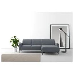 Sit & More Ecksofa SIT & MORE "Bailando L-Form" Sofas Gr. B/H/T: 251cm x 84cm x 163cm, Chenille, Recamiere rechts, mit Kopfteilverstellung, blau (blaugrau) wahlweise mit Kopfteilverstellung und Vorziehsitz, motorisch