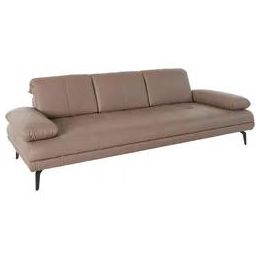 3-Sitzer Andas "Stenlille" Sofas Gr. B/H/T: 251cm x 83cm x 107cm, NaturLEDER, grau (taupe) incl. Sitztiefen-, Kopfteil- und Armteilverstellung