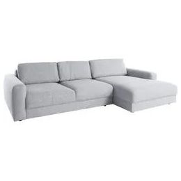 Ecksofa Places of Style "Bloomfield, L-Form" Sofas Gr. B/H/T: 303cm x 84cm x 176cm, Struktur grob, mega-Recamiere rechts, XXL ohne Sitztiefenverstellung, grau (antarctica) extra tiefe Sitzfläche, wahlweise mit Sitztiefenverstellung