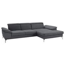 Sit & More Ecksofa SIT & MORE "Scorpio L-Form" Sofas Gr. B/H/T: 311cm x 85cm x 181cm, Luxus-Microfaser ALTARA NUBUCK, mega-Recamiere rechts, mit Sitztiefenverstellung, grau (dunkelgrau) inklusive Sitztiefenverstellung, wahlweise mit Kopfverstellung