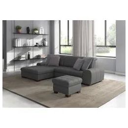 Sit & More Ecksofa SIT&MORE "Luxor L-Form" Sofas Gr. B/H/T: 275 cm x 82 cm x 173 cm, Luxus-Microfaser ALTARA NUBUCK, mega-Recamiere links, ohne Bettfunktion-ohne Bettkasten-ohne Kopfteilverstellung, grau (steel) wahlweise mit Bettfunktion, Bettkasten und Kopfteilverstellung