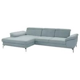 Sit & More Ecksofa SIT&MORE "Scorpio L-Form" Sofas Gr. B/H/T: 311 cm x 85 cm x 181 cm, Struktur fein, mega-Recamiere links, mit Sitztiefenverstellung-mit Kopfteilverstellung, blau (aqua) inklusive Sitztiefenverstellung, wahlweise mit Kopfverstellung