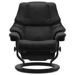 Relaxsessel stressless "Reno" Sessel Gr. Leder BATICK, PowerTM Leg & Back-Classic Base Schwarz-M, B/H/T: 79cm x 98cm x 78cm, schwarz (black batick) elektrisch verstellbar, optional 2-motorisch, Größe M & L