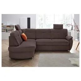 Sit & More Ecksofa SIT & MORE "Sonoma L-Form" Sofas Gr. B/H/T: 246cm x 91cm x 176cm, Luxus-Microfaser ALTARA NUBUCK, Ottomane links, mit Bettfunktion, braun wahlweise mit Bettfunktion und Bettkasten