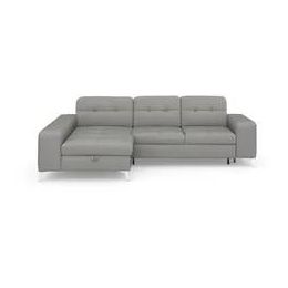 Sit & More Ecksofa SIT & MORE "Baviene L-Form" Sofas Gr. B/H/T: 286cm x 92cm x 176cm, Luxus-Microfaser Paris, Recamiere links, ohne Bettfunktion-ohne Bettkasten, silberfarben (silber) inklusive Sitztiefenverstellung und Federkern, wahlweise Bettfunktion