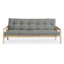 Schlafsofa KARUP DESIGN Sofas Gr. B/H/T: 204cm x 40cm x 90cm, Gestell: Natur, grau Mit Holzstruktur, inkl. Futonmatratze, Liegefläche 130x190 cm