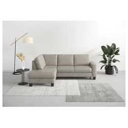 Ecksofa Home Affaire "Summer L-Form" Sofas Gr. B/H/T: 236 cm x 91 cm x 170 cm, Feincord, Ottomane links, mit Bettfunktion-mit Bettkasten-ohne Federkern, grau (steel) mit Ottomane, oder ohne Bettfunktion und Bettkasten, Cord-Bezug