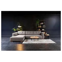 Ecksofa Tom Tailor HOME "HEAVEN CHIC XL" Sofas Gr. B/H/T: 302cm x 85cm x 221cm, Struktur grob TCU, Recamiere links, ohne Bettfunktion-ohne Bettkasten, grau (warm grey tcu 39) aus der COLORS COLLECTION, wahlweise mit Bettfunktion & Bettkasten