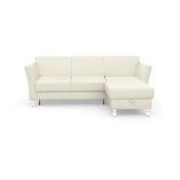 Sit & More Ecksofa SIT & MORE "Visby L-Form" Sofas Gr. B/H/T: 248cm x 87cm x 162cm, Struktur fein, Recamiere rechts, mit Bettfunktion-mit Bettkasten, beige (linen) wahlweise mit Bettfunktion und Bettkasten, frei im Raum stellbar