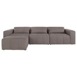 Ecksofa LeGer Home by Lena Gercke "Maileen L-Form" Sofas Gr. B/H/T: 322 cm x 74 cm x 155 cm, Struktur fein, Recamiere links, braun Modulsofa, bestehend aus 4 Modulen, Farben mixbar