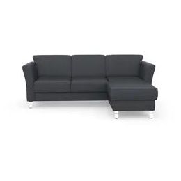 Sit & More Ecksofa SIT & MORE "Visby L-Form" Sofas Gr. B/H/T: 248cm x 87cm x 162cm, Soft clean, Recamiere rechts, mit Bettfunktion-mit Bettkasten, grau (dunkelgrau) wahlweise mit Bettfunktion und Bettkasten, frei im Raum stellbar