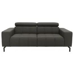 2-Sitzer DOMO collection "Cunelli" Sofas Gr. B/H/T: 208cm x 79cm x 104cm, Luxus-Kunstleder, Mit Kopfteilverstellung, grau wahlweise inklusive 6-fach verstellbarer Kopfteilverstellung