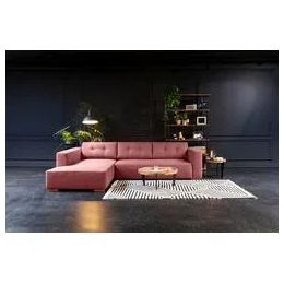 Ecksofa Tom Tailor HOME "HEAVEN CHIC XL" Sofas Gr. B/H/T: 302cm x 85cm x 221cm, Struktur grob TCU, Recamiere links, ohne Bettfunktion-ohne Bettkasten, rot (rich coral tcu 17) aus der COLORS COLLECTION, wahlweise mit Bettfunktion & Bettkasten