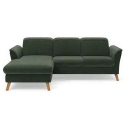 Sit & More Ecksofa SIT & MORE "Romero L-Form" Sofas Gr. B/H/T: 245cm x 91cm x 178cm, Struktur weich, Recamiere links, ohne Federkern-ohne Kopfteilverstellung-ohne Bettfunktion-ohne Bettkasten-ohne motorische Relaxfunktion, grün (jungle) wahlweise mit oder ohne Relax-Funktion, Bettfunktion, Bettkasten